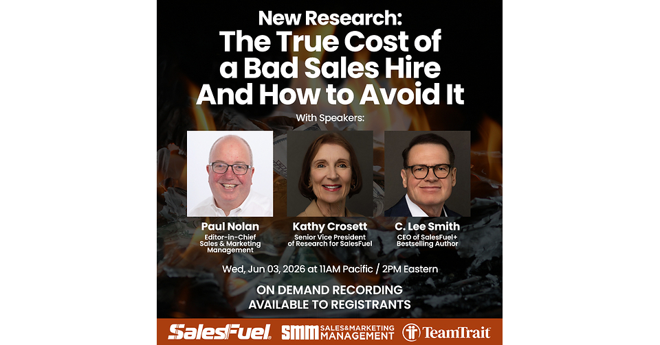 New SalesFuel research shows a bad sales hire costs sales managers ...