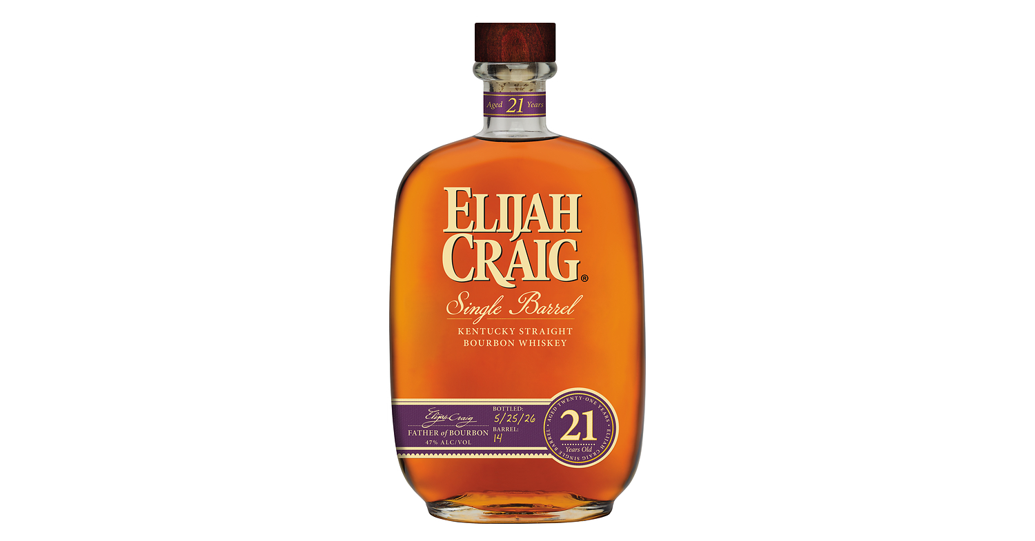 Elijah Craig Expands Single Barrel Lineup with Rare 21-Year-Old Release