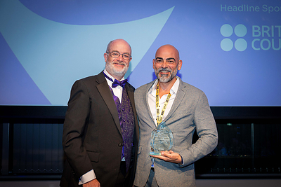 Sam receiving the International e-Assessment Award for Best Talent ...