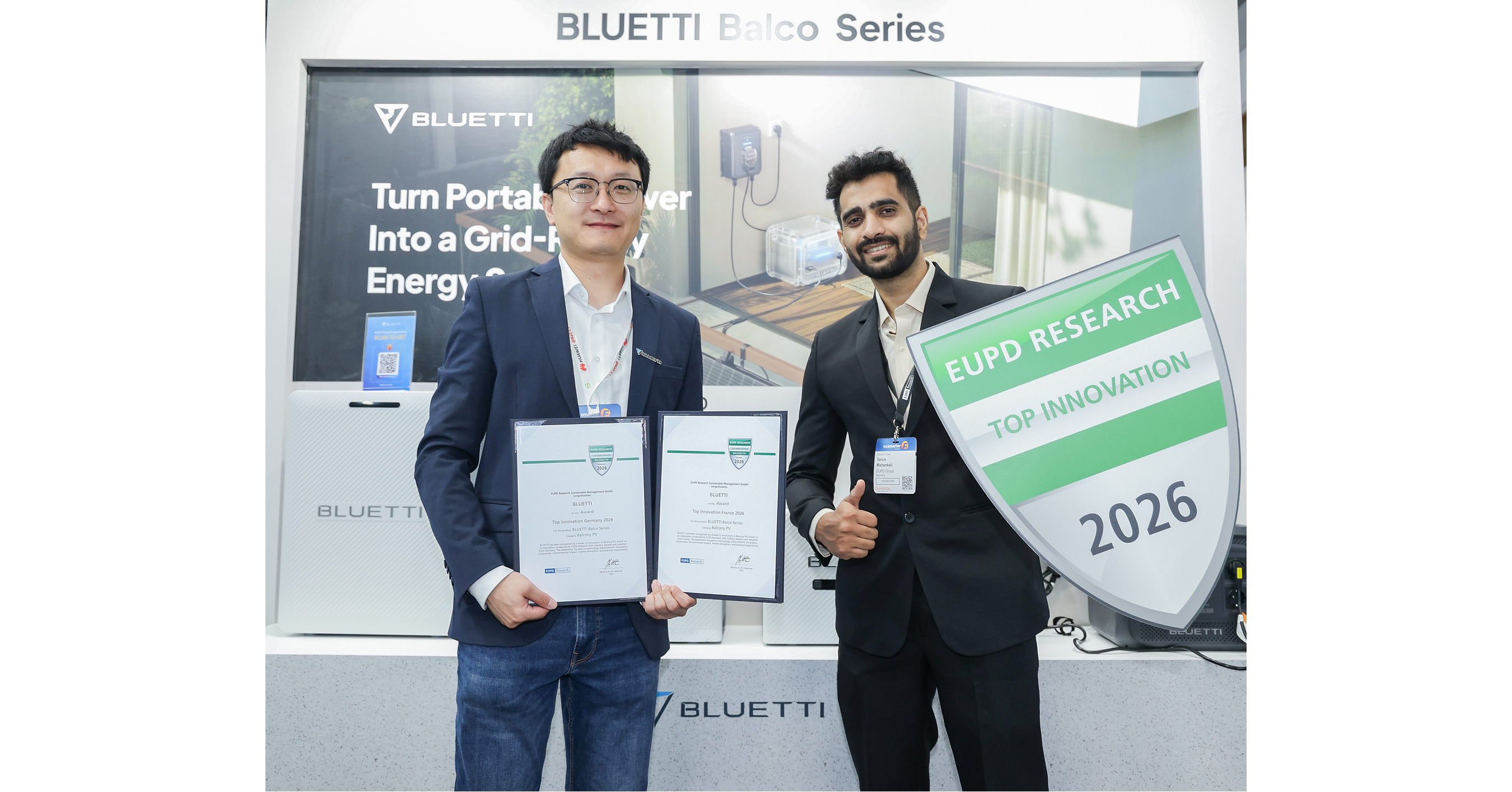 BLUETTI получает награду EUPD Research «Top Innovation Award 2026» в Европе
